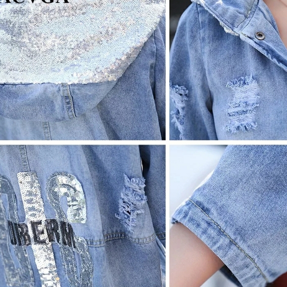 Jackets & Coats | Sequin Denim Jacket | Poshmark